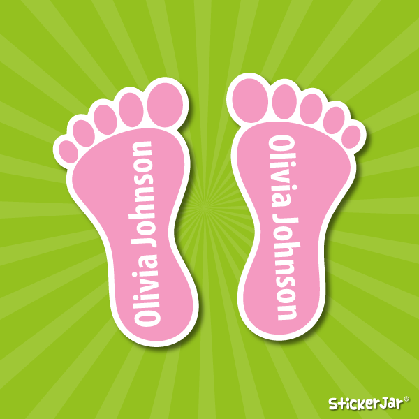 12 Pairs of Feet Shaped Stick On Shoe Labels – StickerJar