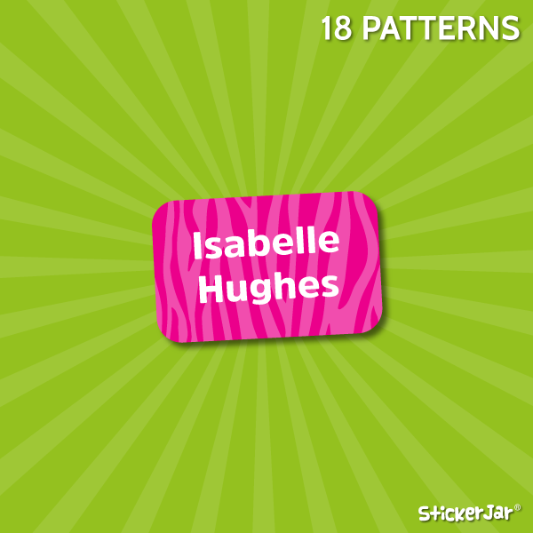60 Stick On Name Labels for Clothes & Items - Patterned – StickerJar