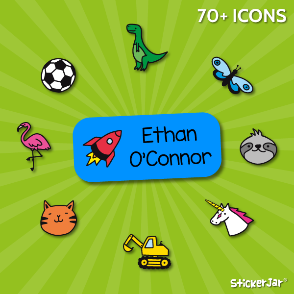 60 Name Labels for Clothes Stick On - Themed – StickerJar